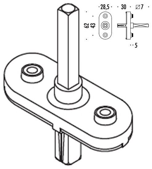 Gioco per martellina dk COLOMBO per serramento 7x45 in ferro zincato