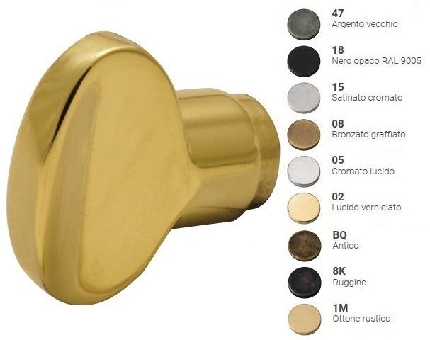 Pomolo REGUITTI cilindro con codolo modello 512NN per portoncino in ot